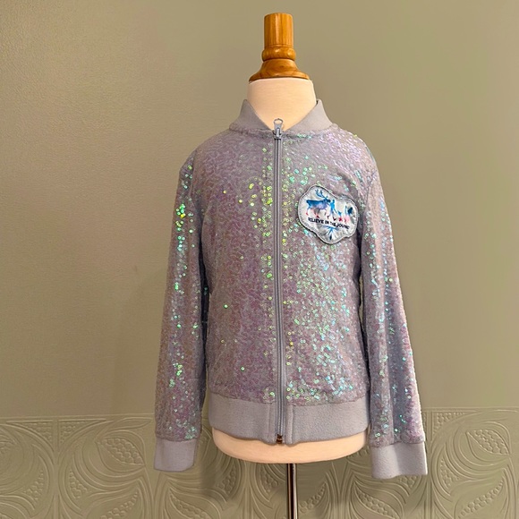 Disney | Jackets & Coats | Disney Frozen Authentic Sparkly Sequin ...